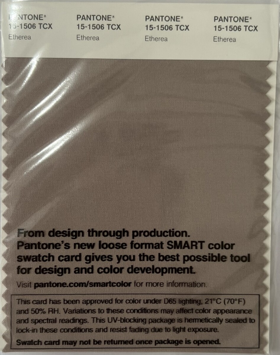 Pantone TCX Cotton Swatch Card 15-1506 TCX Etherea