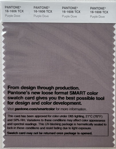 Pantone TCX Cotton Swatch Card 16-1606 TCX Purple Dove