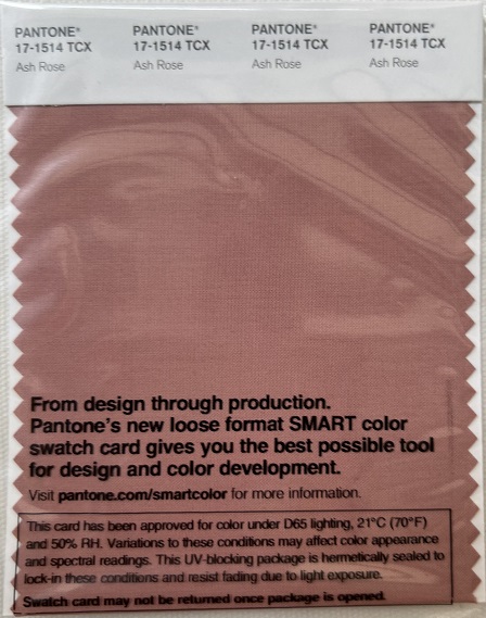 Pantone TCX Cotton Swatch Card 17-1514 TCX Ash Rose