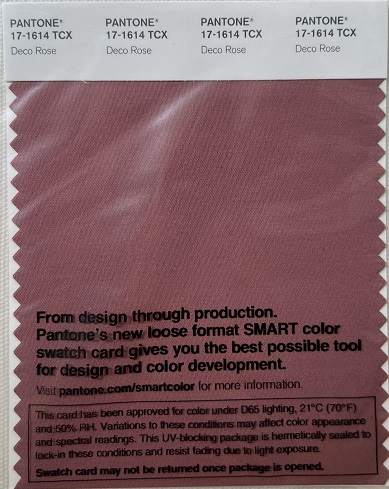 Pantone TCX Cotton Swatch Card 17-1614 TCX Deco Rose