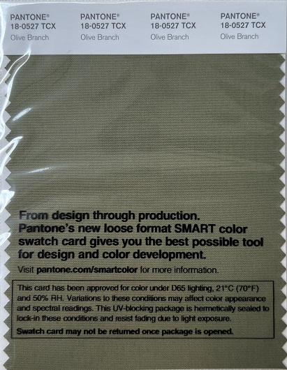 Pantone TCX Cotton Swatch Card 18-0527 TCX Olive Branch